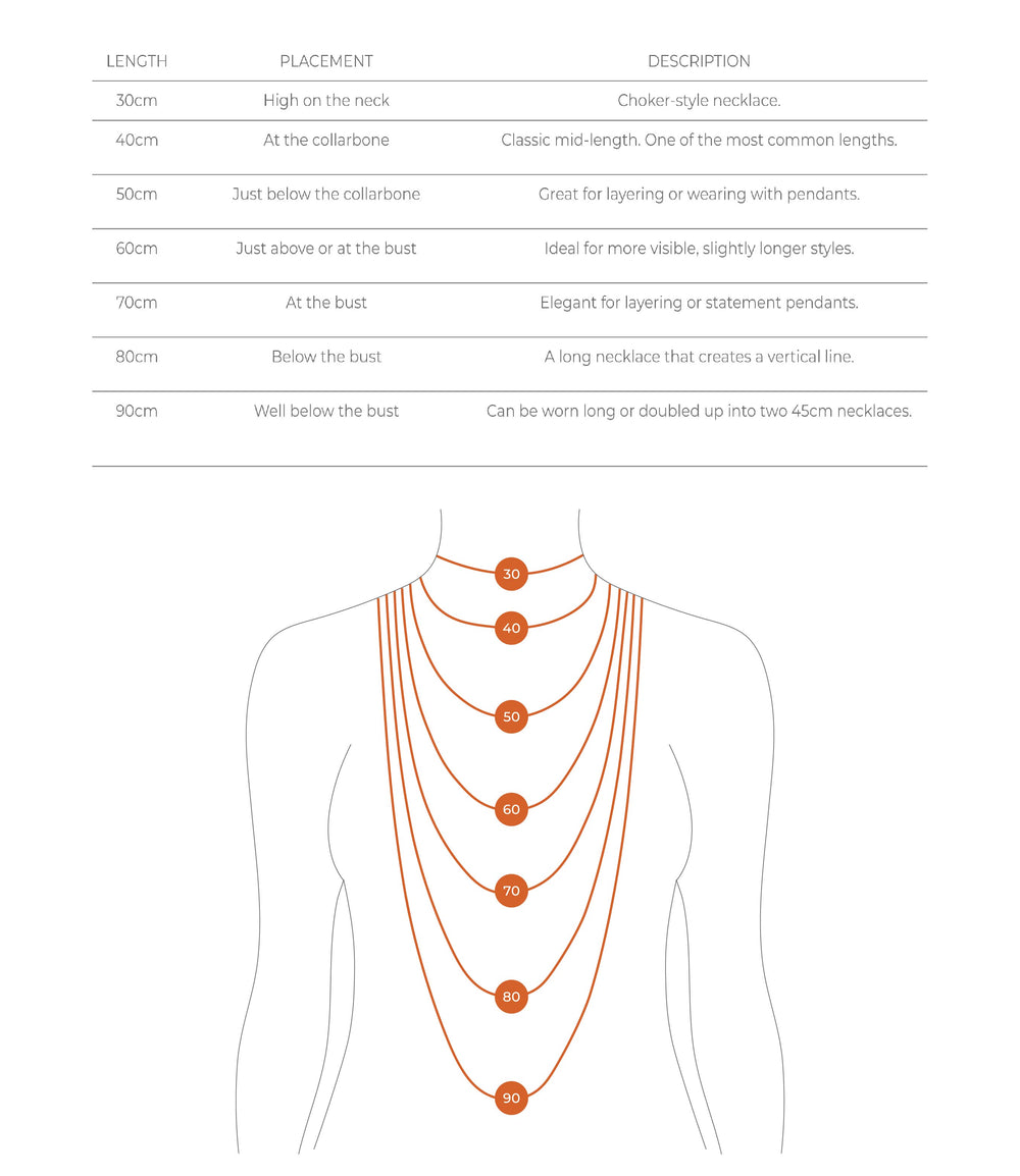 Jewellery Size Guide | Rings, Bracelets and Necklaces | Willie Creek Pearls